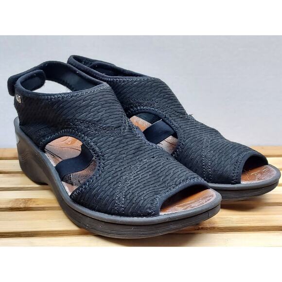 Bzees | Shoes | Bzees Women Black Washable Wedge Sandals Size | Poshmark